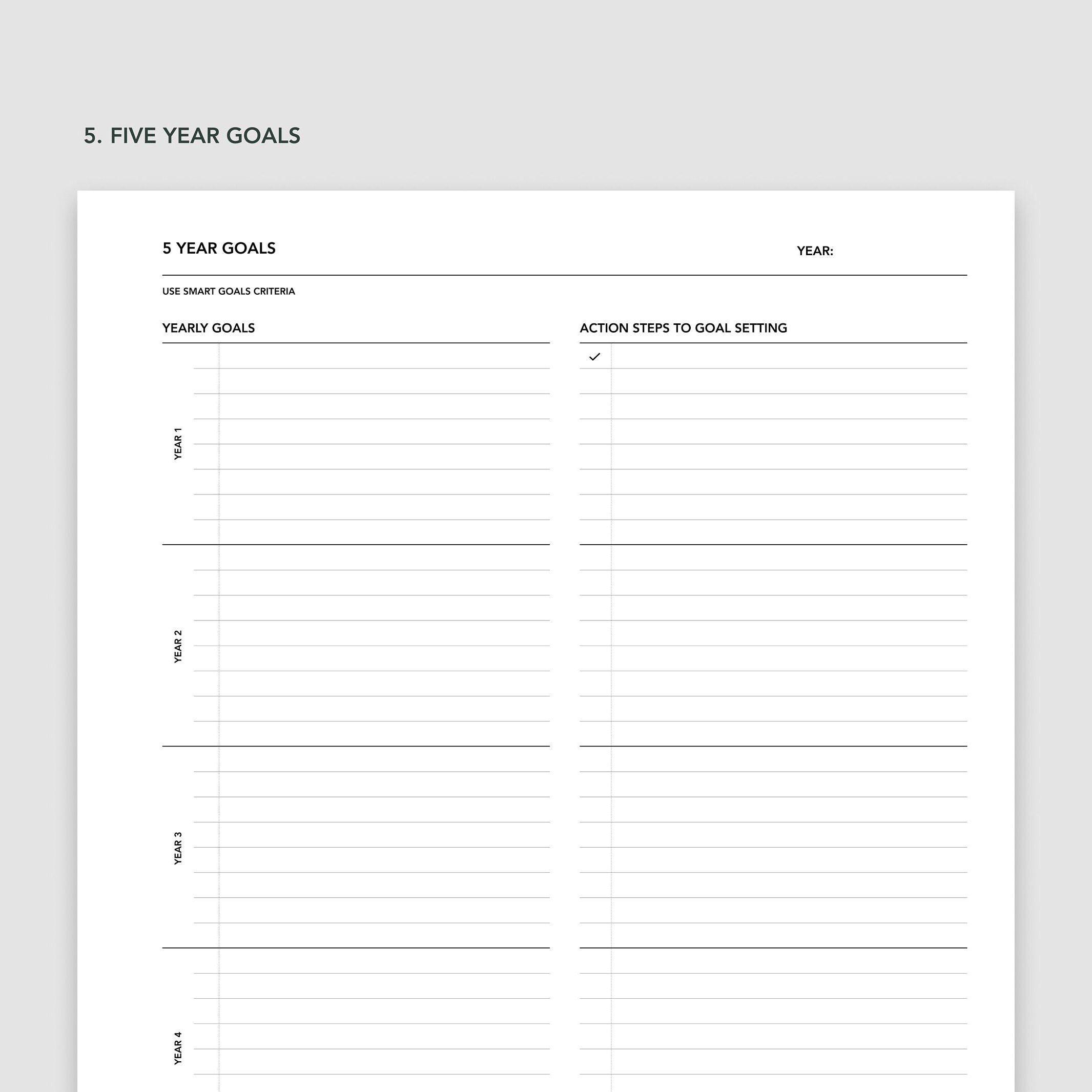 Yearly Review Printable Bundle, 5 Annual Reflection Templates, New ...
