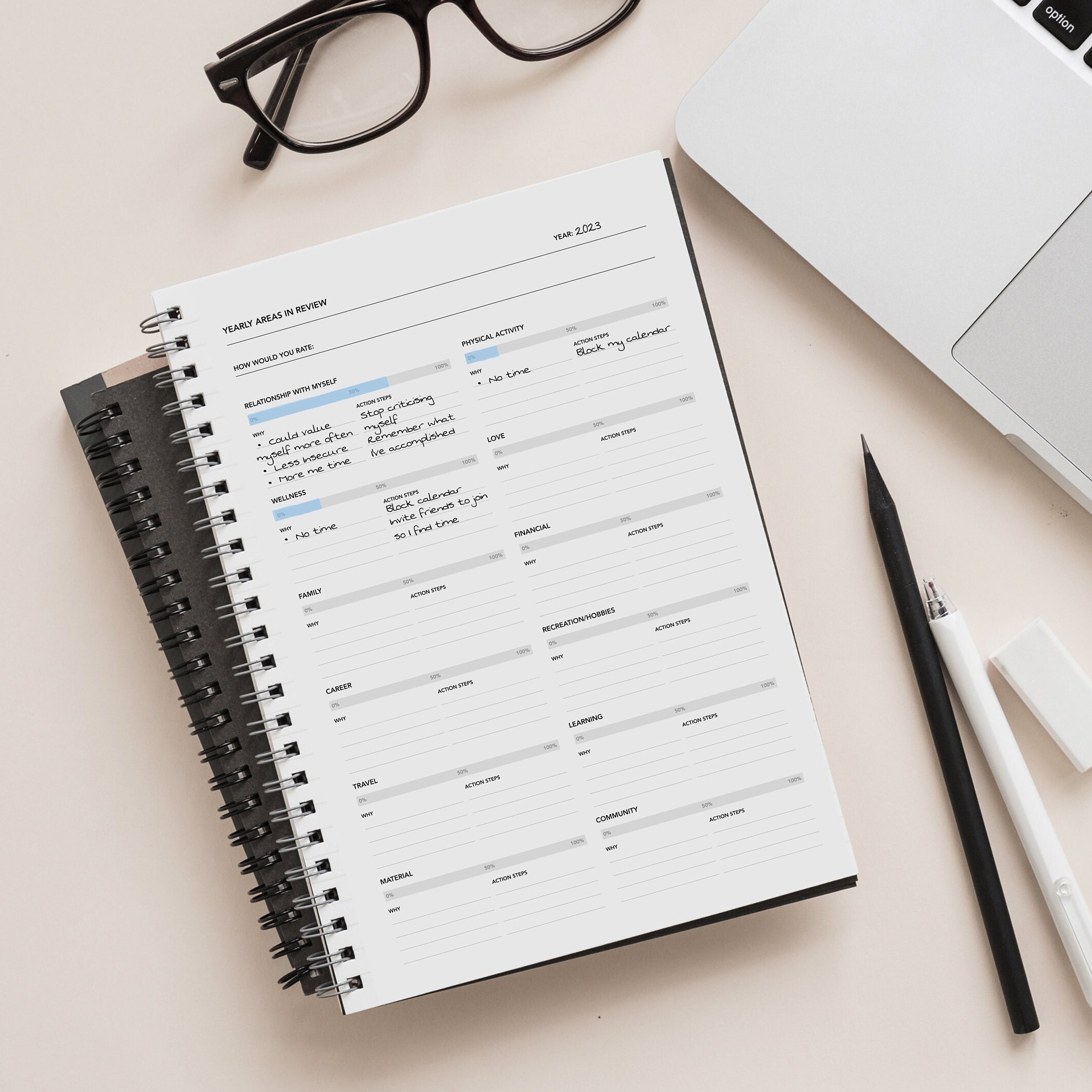 Yearly Review Printable Bundle, 5 Annual Reflection Templates, New ...