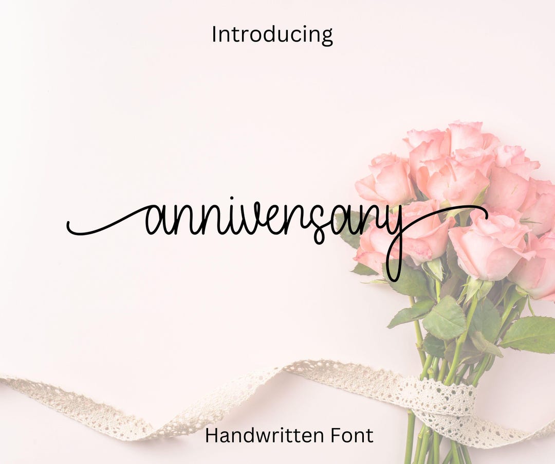 Anniversary Font Font With Tail, Font With Swash, Wedding Font With ...