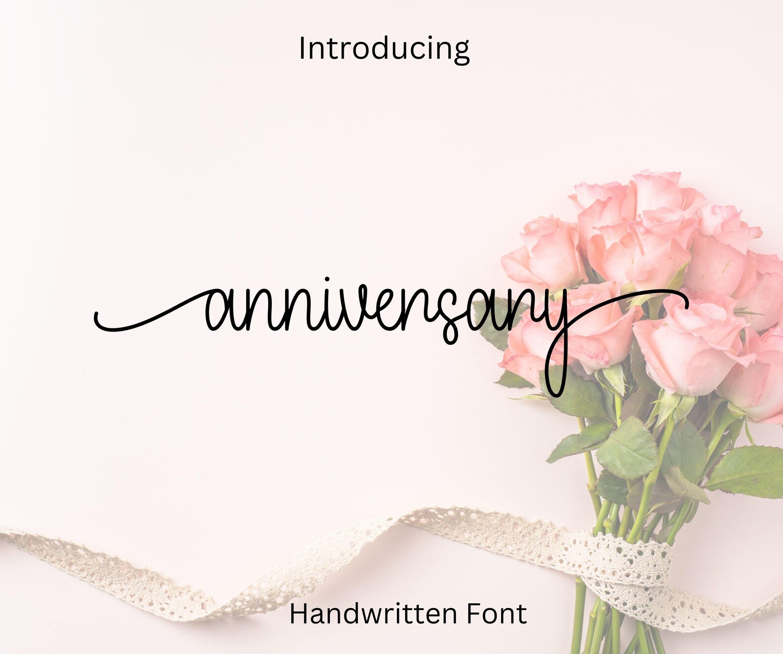 Anniversary Font Font With Tail, Font With Swash, Wedding Font With ...