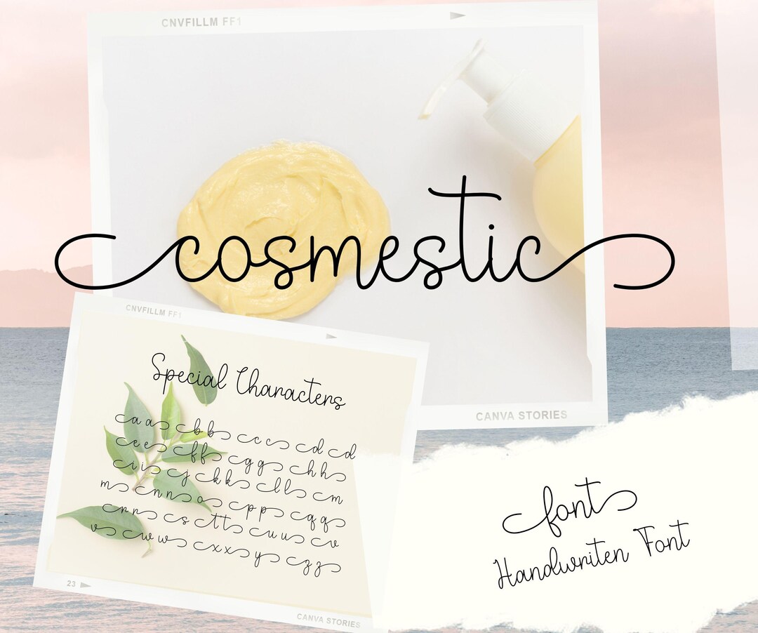 Cosmetic Font, Bouncy Font, Cursive Font Otf Ttf, Calligraphy Font ...