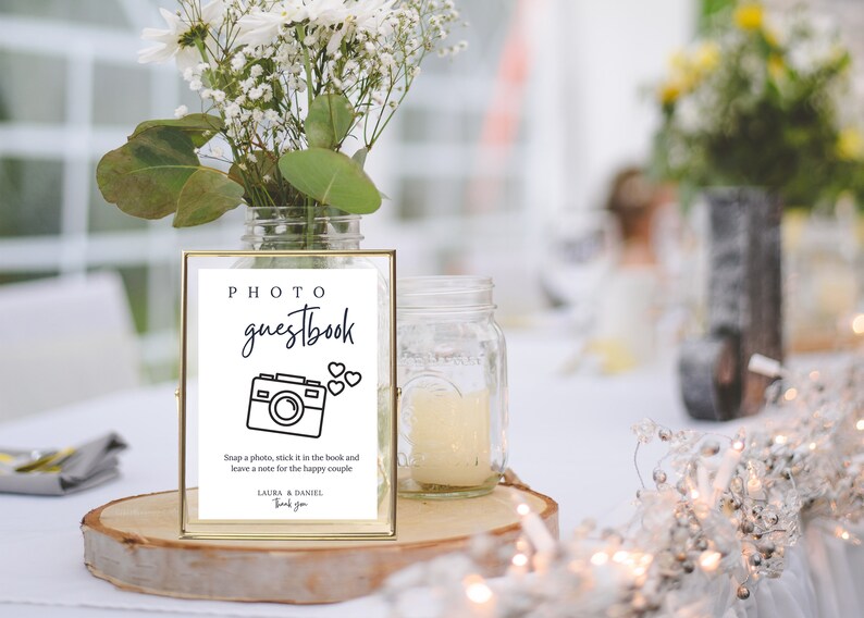 Wedding Guest Book Sign, Instax Guest Book Wedding Sign, Photo Guest ...