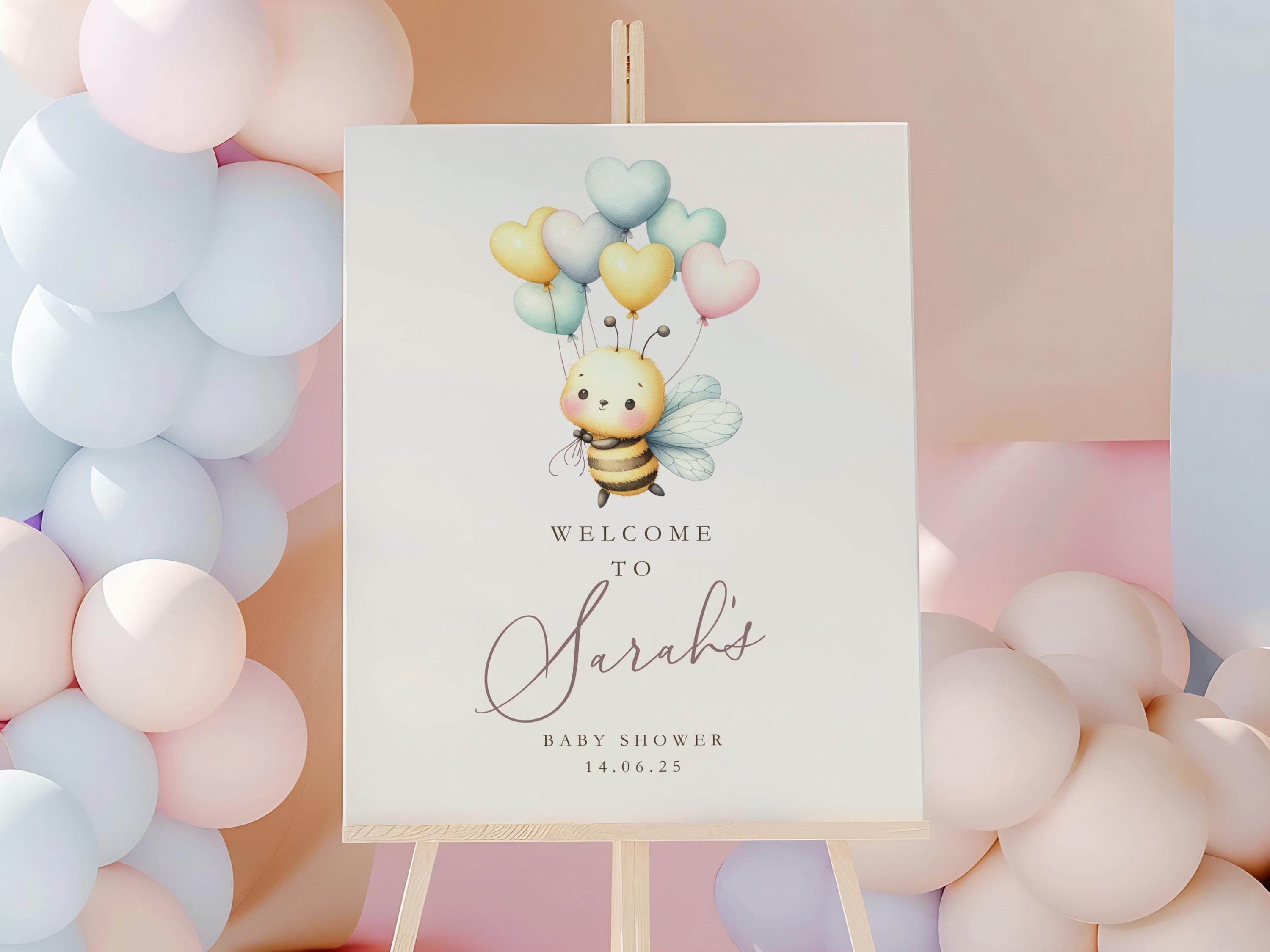 Editable Bee Baby Shower Welcome Sign, Honey Shower Poster, Mommy to ...