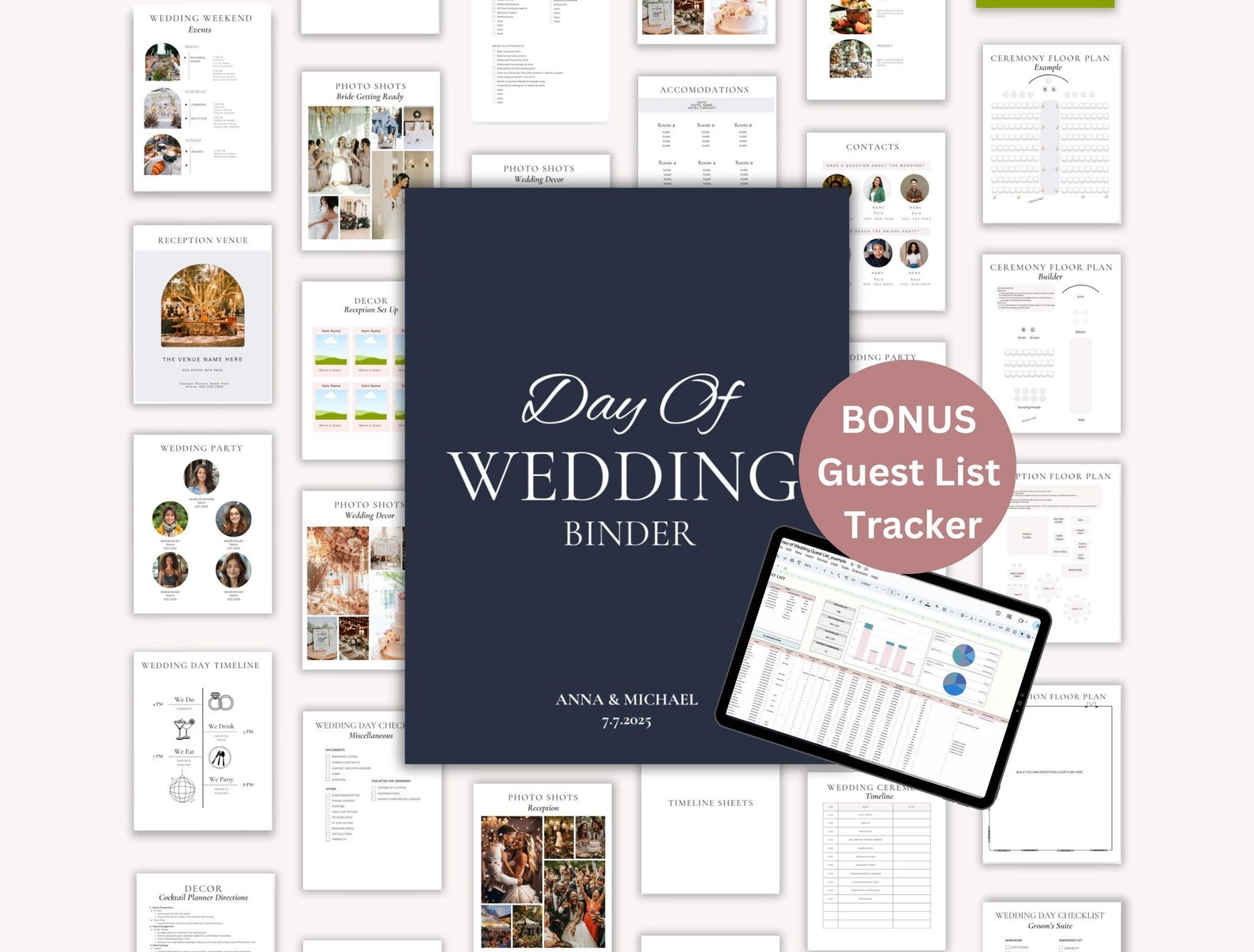 Wedding Coordination Binder Template, Wedding Day Binder, Bridal Binder ...