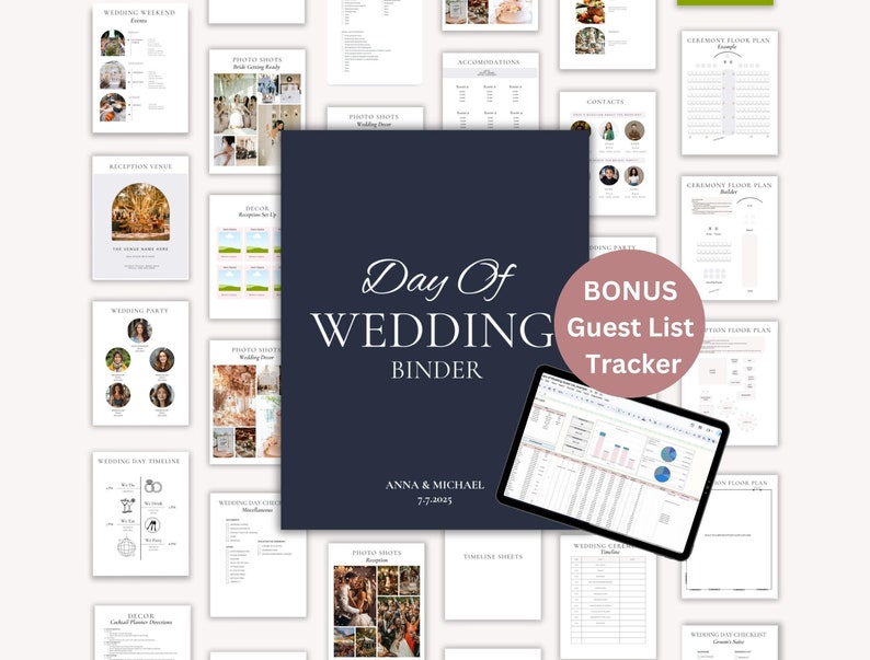 Wedding Coordination Binder Template, Wedding Day Binder, Bridal Binder ...