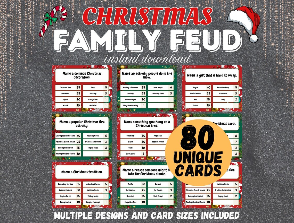 Christmas Friendly Feud Game, Printable Christmas Game, Christmas Party ...
