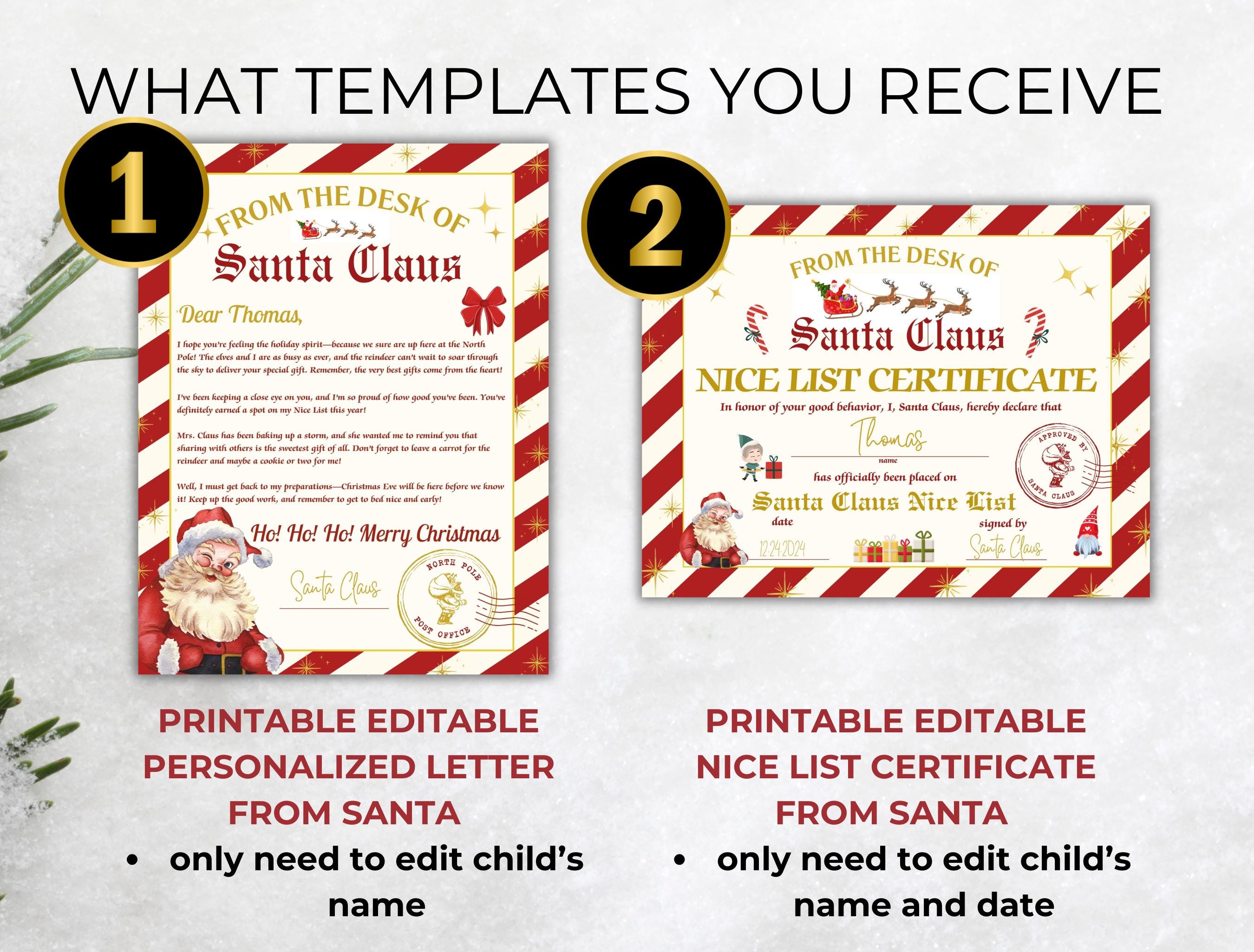 Editable Christmas Letters Bundle for Kids Printable Letters From Santa ...