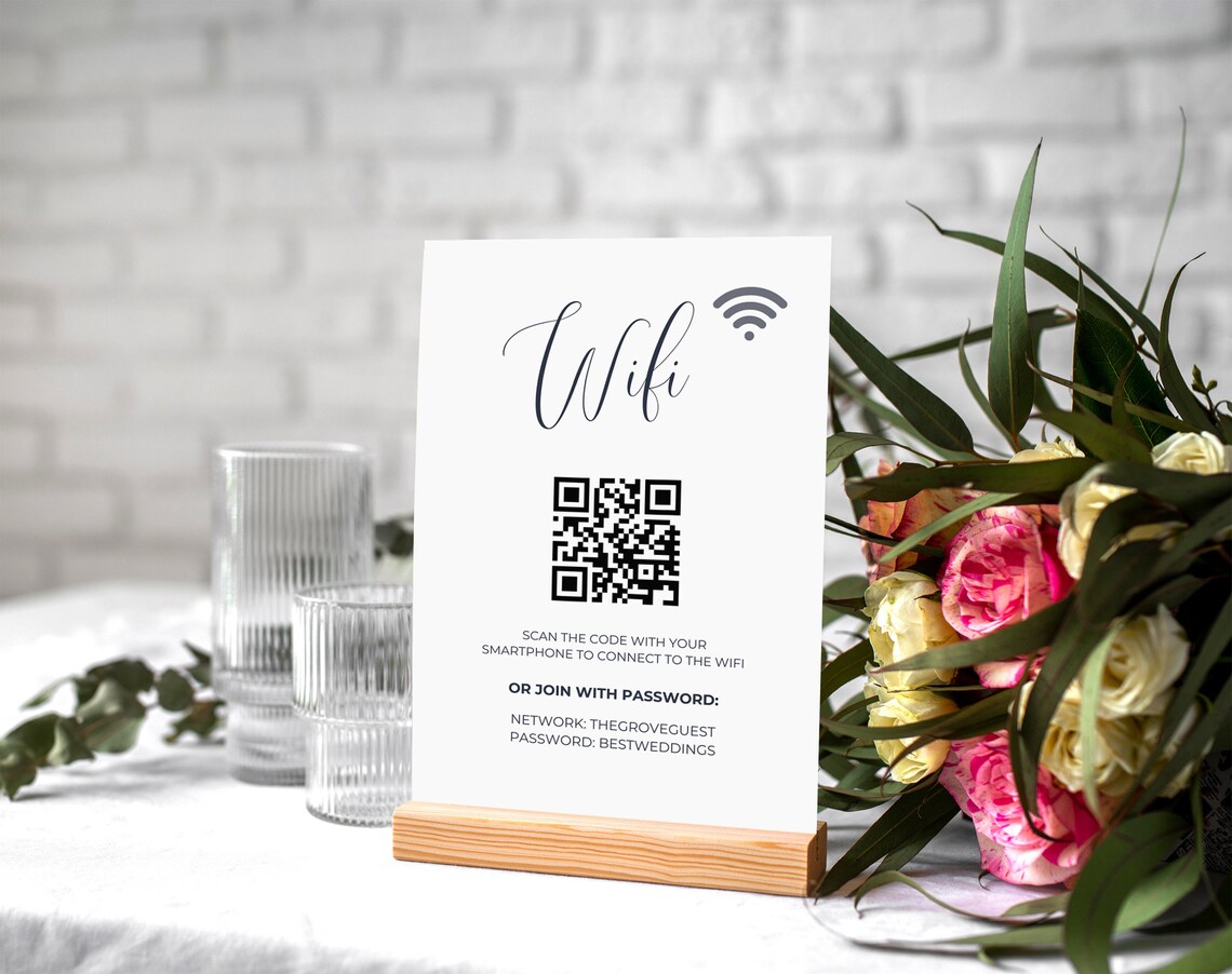 Custom Wifi QR Code Sign, WIFI Password Sign, Editable Wifi Sign ...