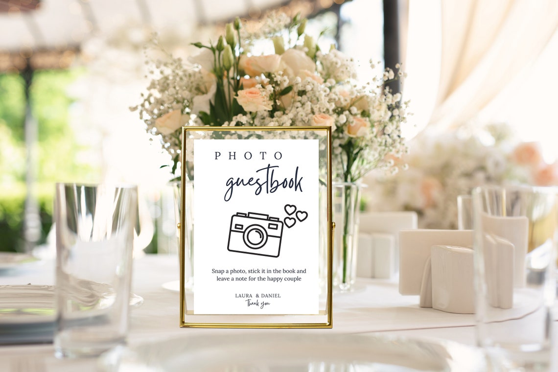 Wedding Guest Book Sign, Instax Guest Book Wedding Sign, Photo Guest ...