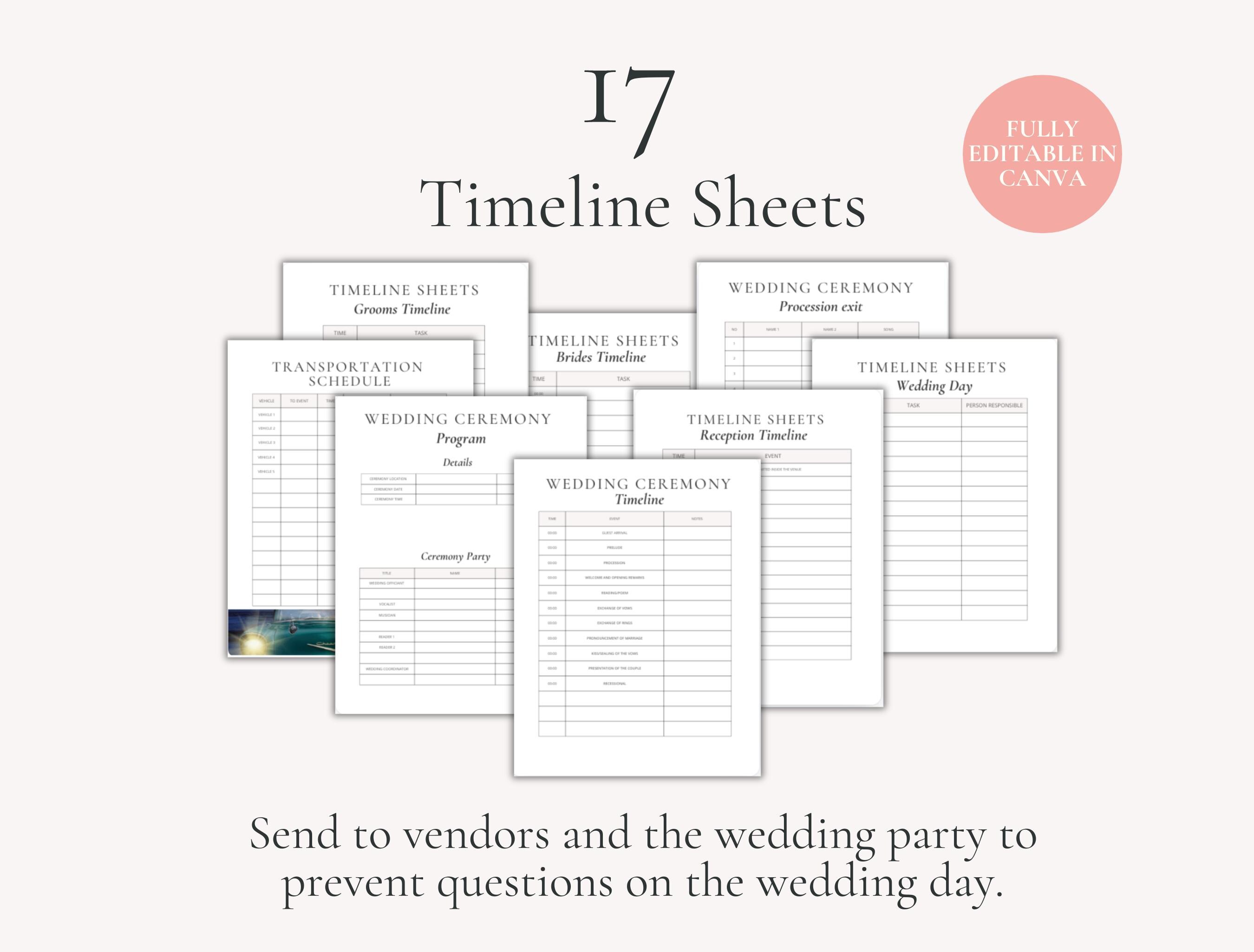 Wedding Coordination Binder Template, Wedding Day Binder, Bridal Binder ...