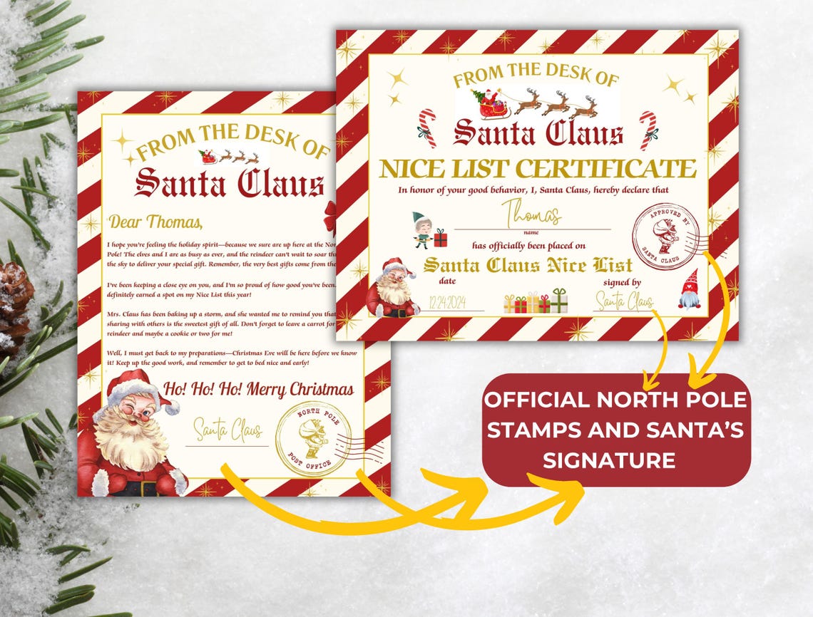 Printable Christmas Letters Bundle Editable Letters From Santa Claus ...