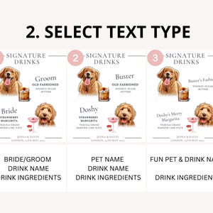 Custom Dog Signature Drink Sign, Custom Pet Cocktail Sign, Custom Pet ...