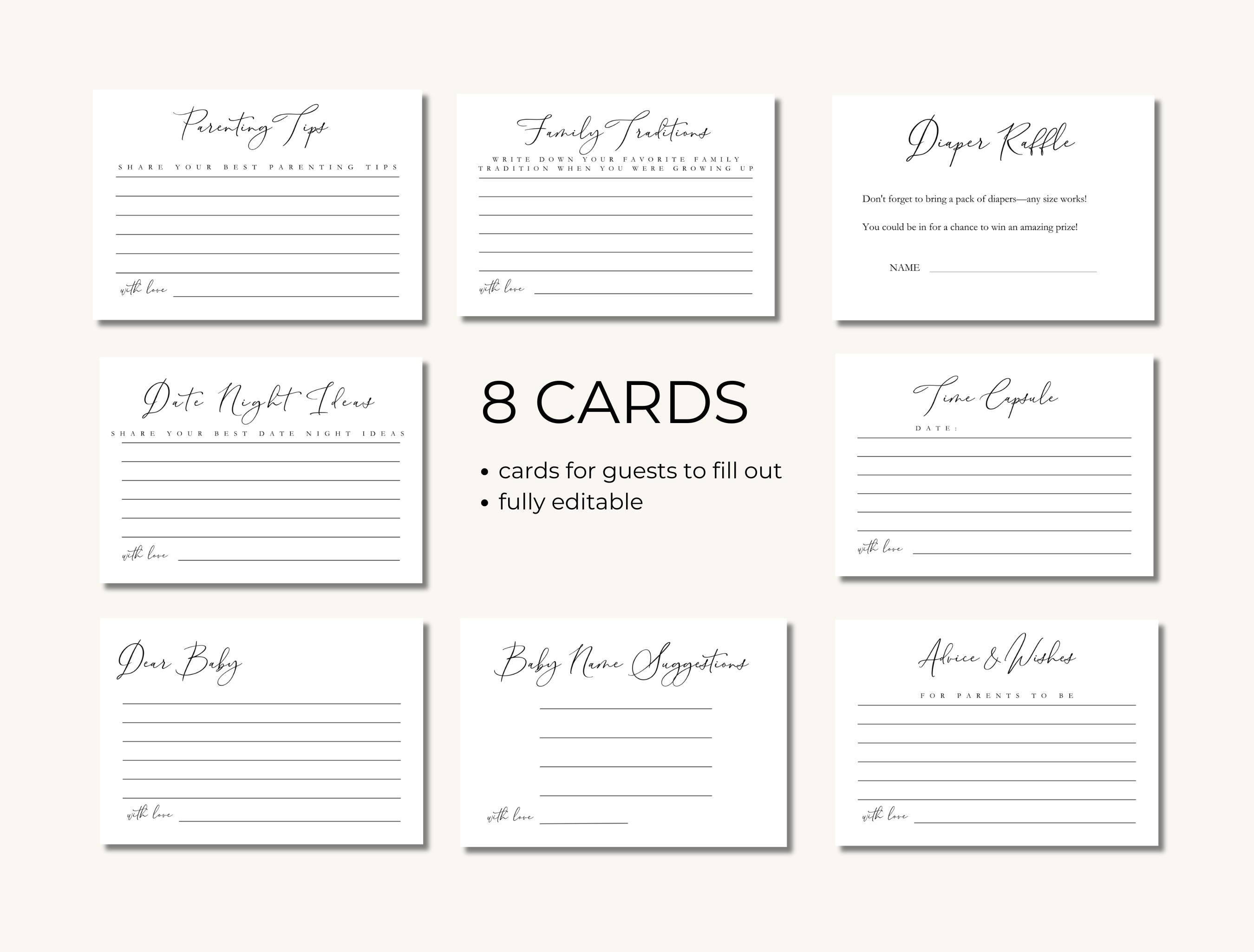 Minimalist Baby Shower Game Bundle PRINTABLE, Editable Game Bundle ...