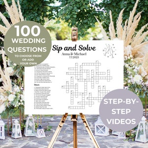DIY Custom Sip and Solve Wedding Crossword Puzzle Template ...