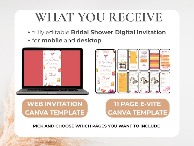 Cocktail Hens Party Invitation | Bachelorette Weekend Itinerary | Pink ...