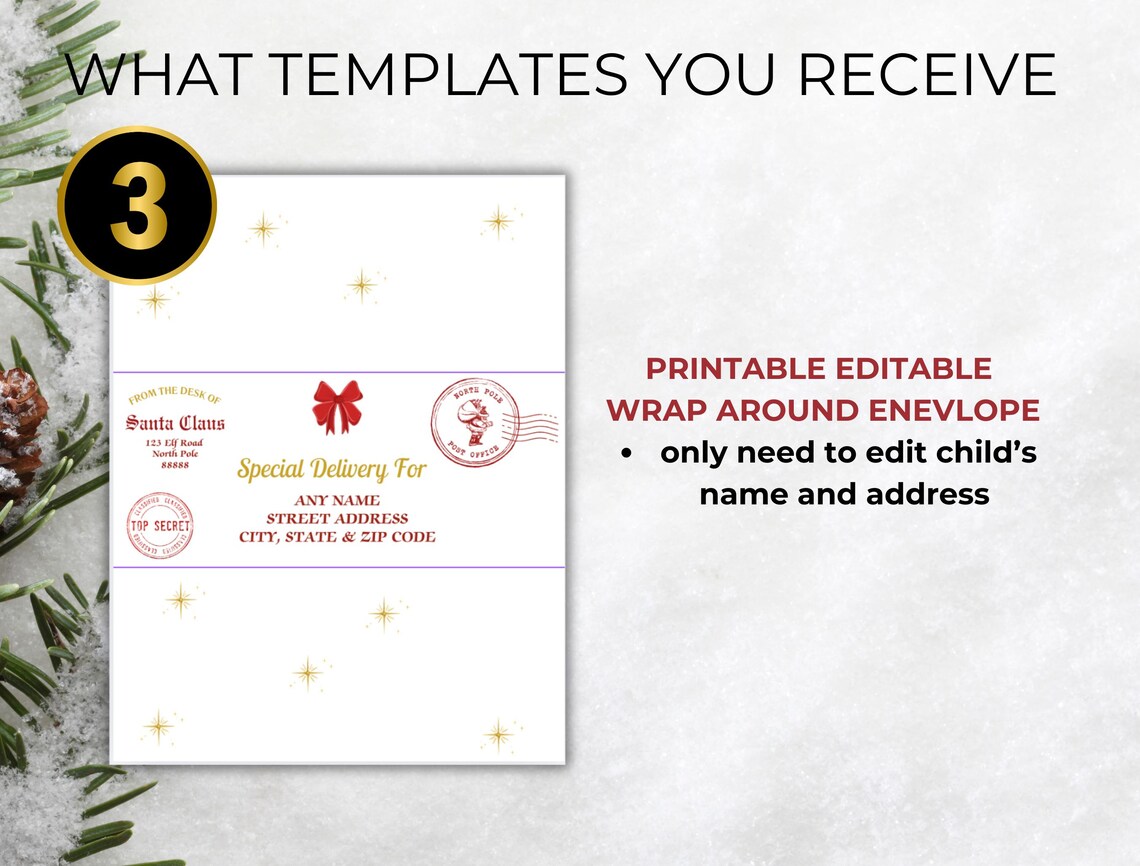 Printable Christmas Letters Bundle Editable Letters From Santa Claus ...