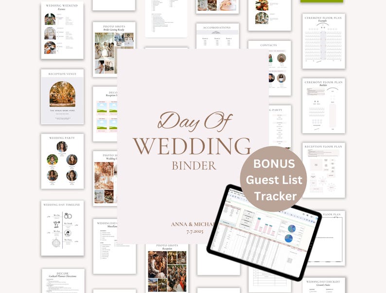 115 Page Ultimate Wedding Day Binder Template, Bridal Binder for ...