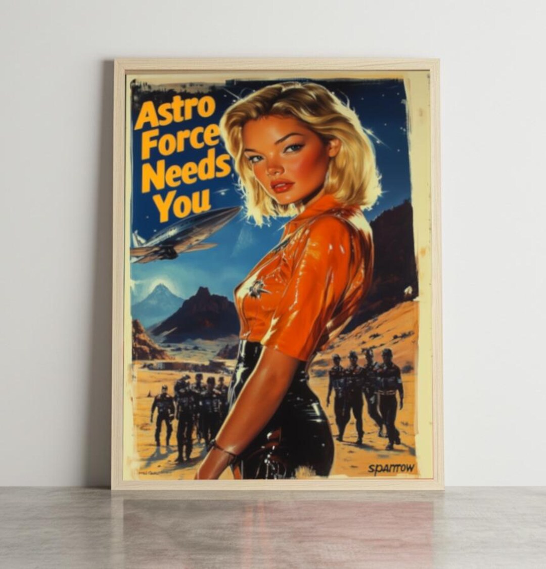 Sci-fi Art Print - Astro Force Needs You Retro Propaganda Space Poster ...