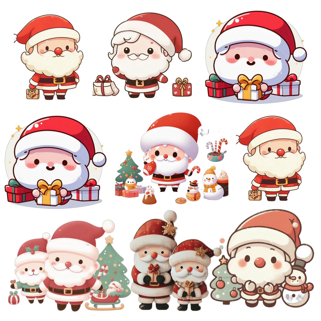 Cute Santa Claus Clipart, High Quality 14 PNG, Stickers Download - Card ...