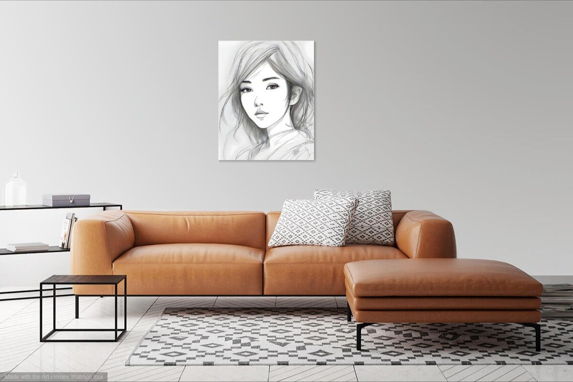 Girl Sketch Wall Art Shy Girl Art Print Girl Room Art Print Girl