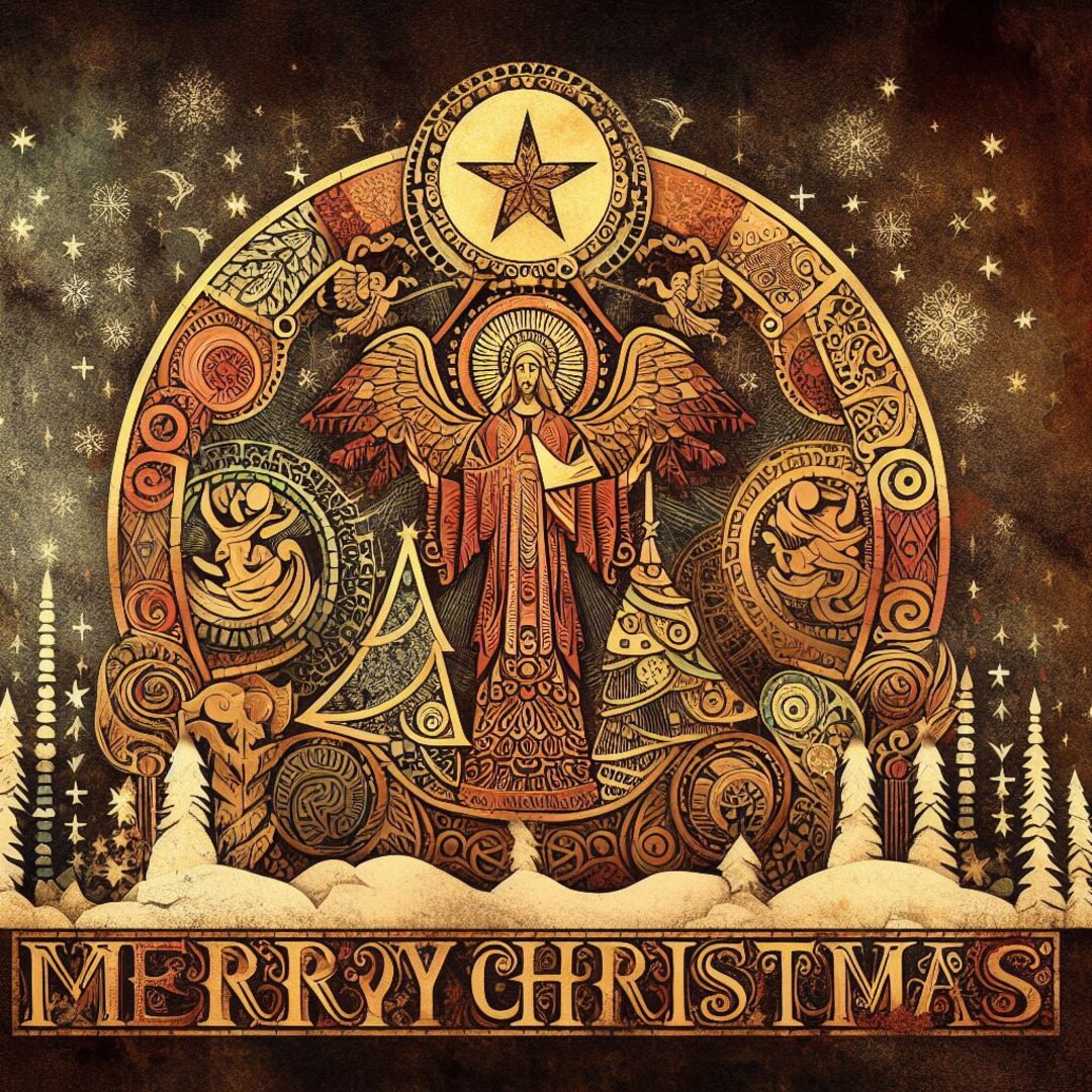 Merry Christmas Traditional Art - Etsy