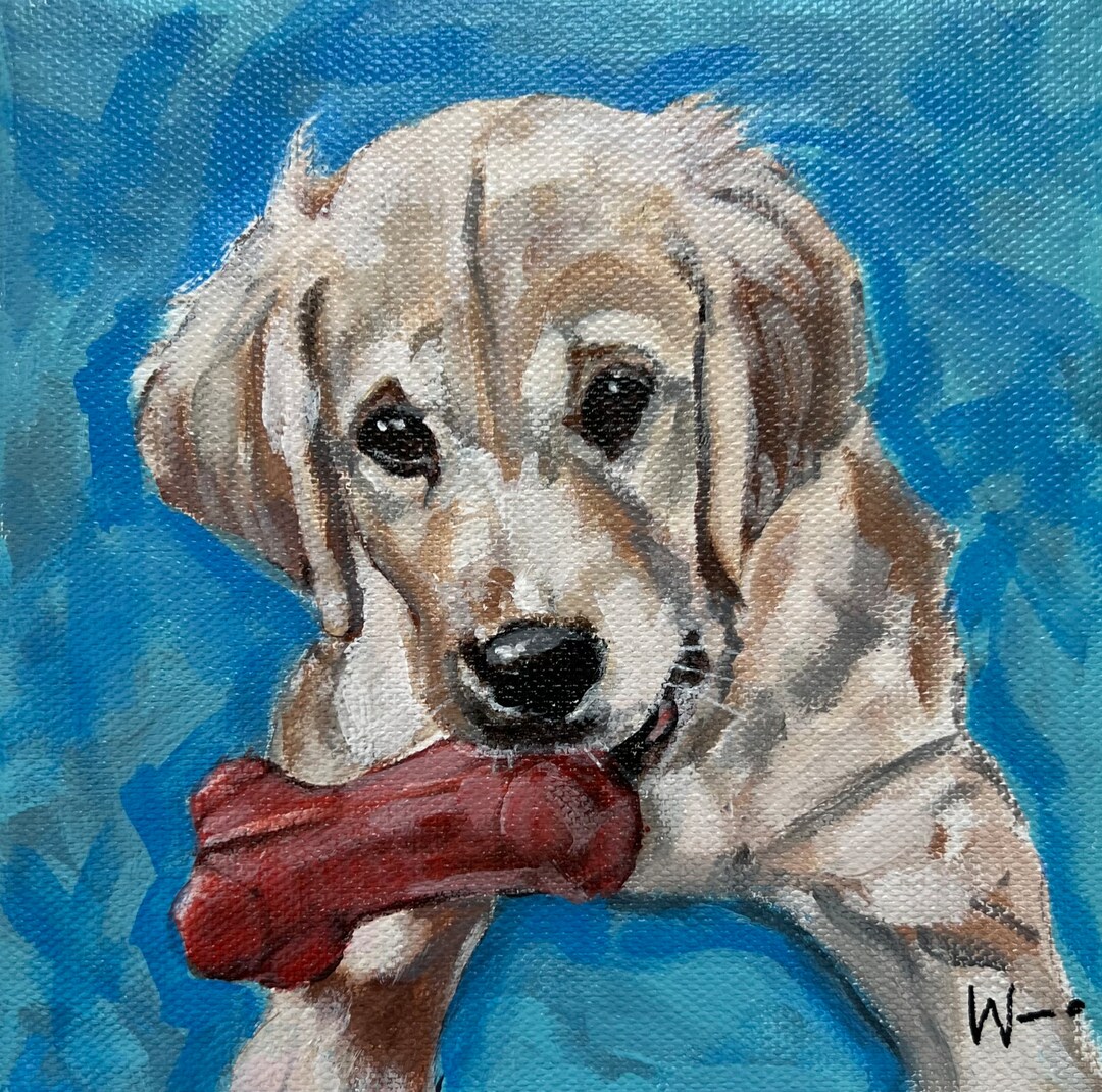 Your Adorable Puppy Painted in Acrylic on Canvas - Etsy