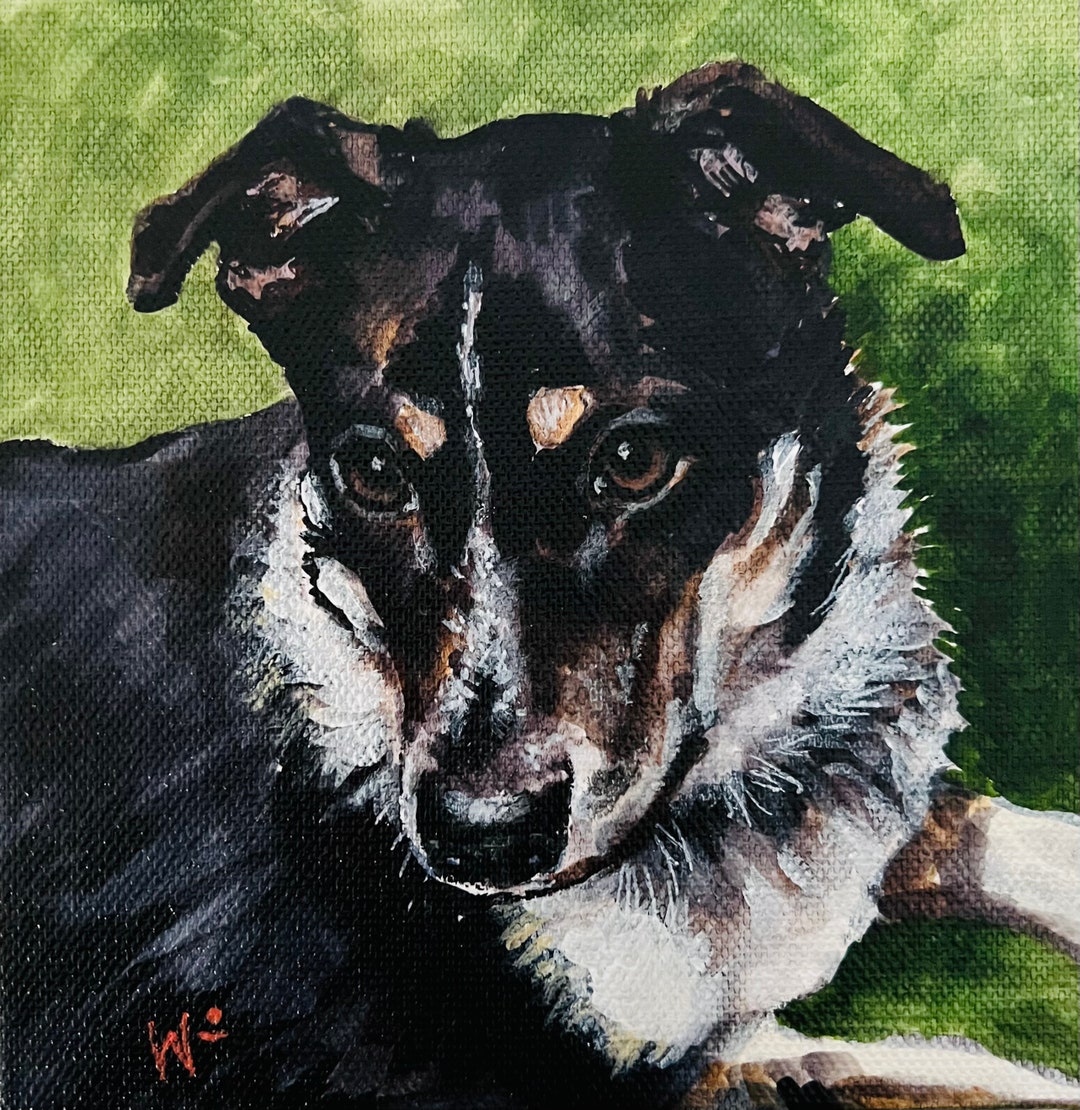 Custom Dog Portrait: Acrylic Painting on Canvas - Etsy