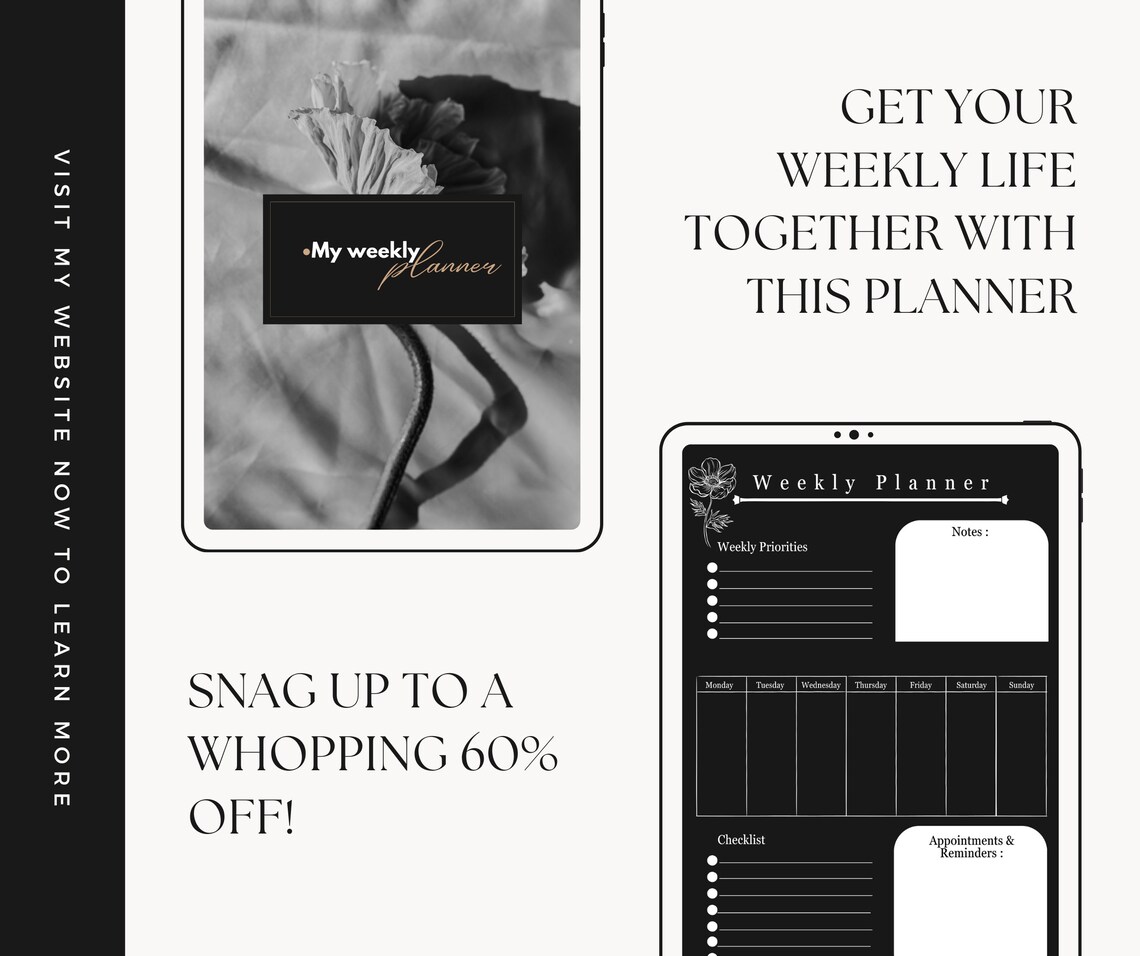 Weekly Planner Student Printable Journal Study School - Etsy