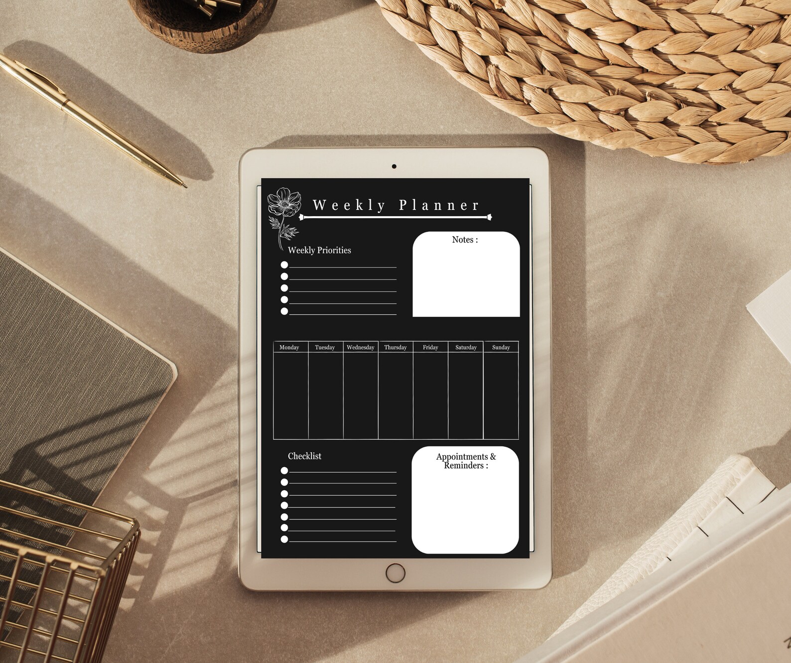 Weekly Planner Student Printable Journal Study School - Etsy