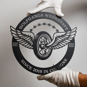Mechanic Shop Personalized Garage Metal Sign | Winged Wheel ...