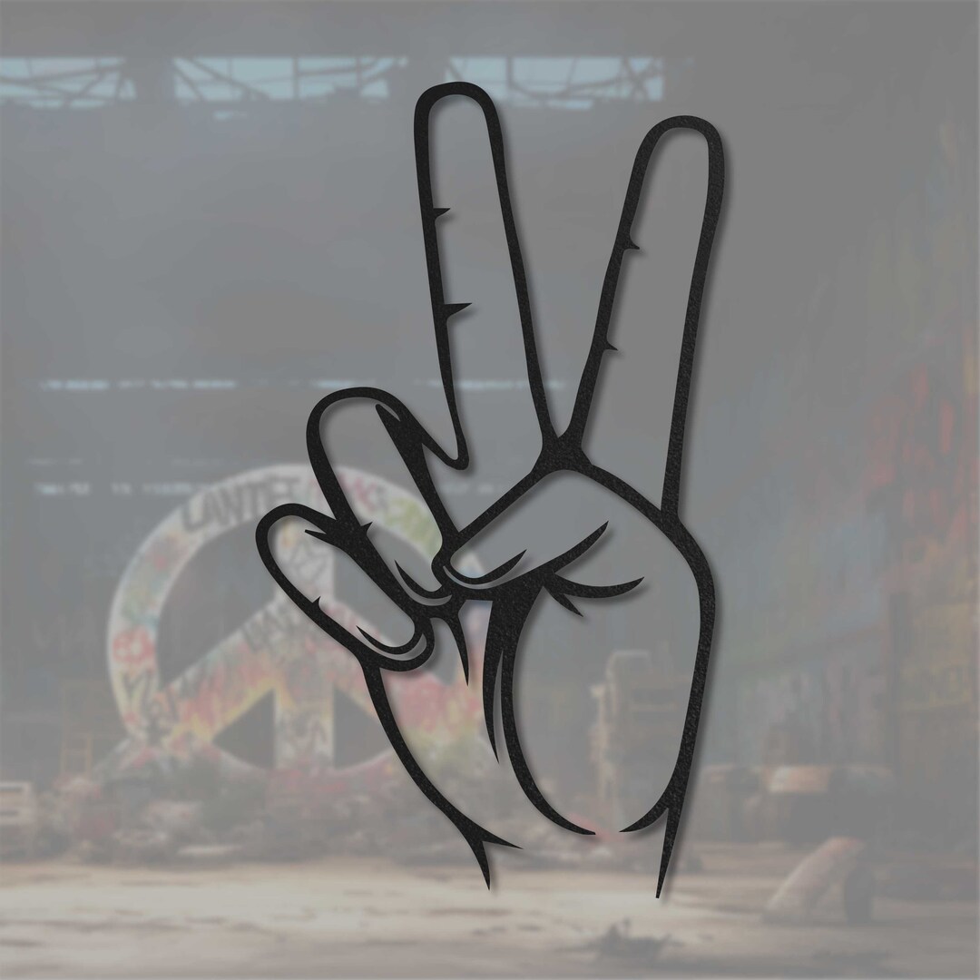 Peace Sign Hand Metal Sign Hand-made Peace Symbol Unity Emblem ...