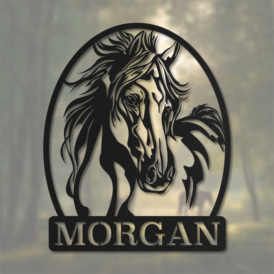 Personalized Beautiful Horse Metal Sign | Custom Metal Artwork for ...