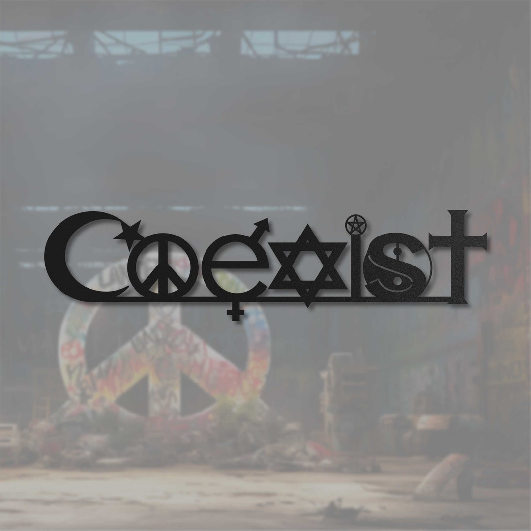 Coexist Harmony Peace Metal Sign | Unity Emblem | Coexist Metal Sign ...