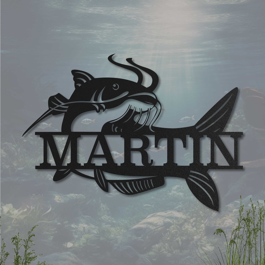 Personalized Fish Metal Wall Art | Gift for Anglers | Nameplate for ...