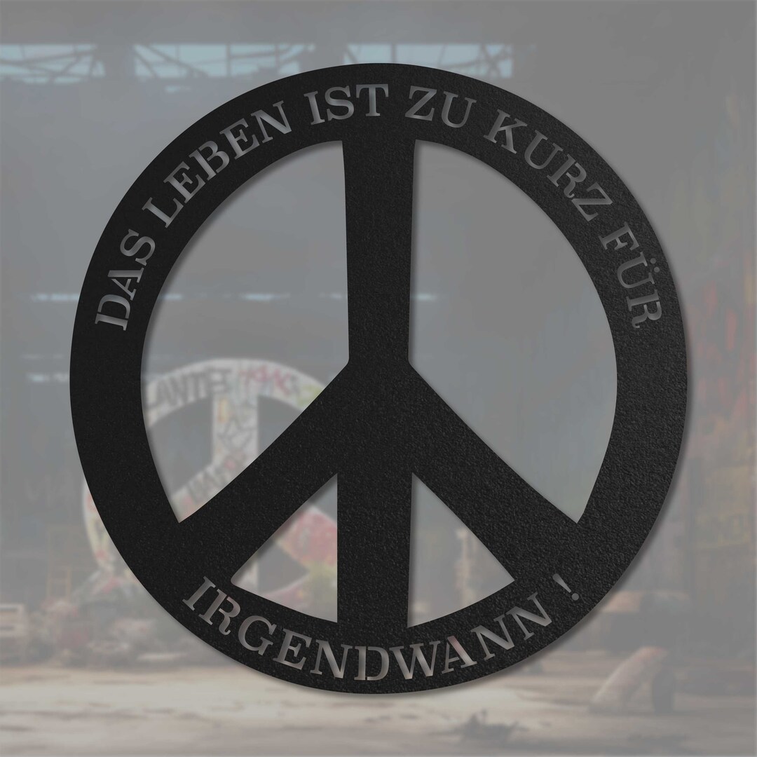 Peace Symbol Metal Sign | Peace Sing With Text | Unity Emblem ...