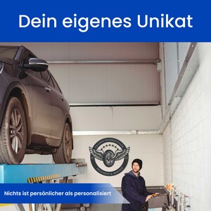 Mechanic Shop Personalized Garage Metal Sign | Winged Wheel ...