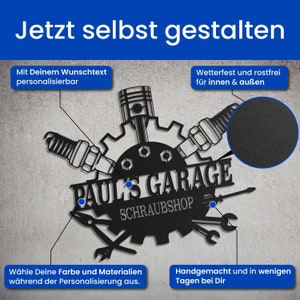 Personalized Auto Repair Shop Sign | Garage Metal Plaque for Mechanics ...