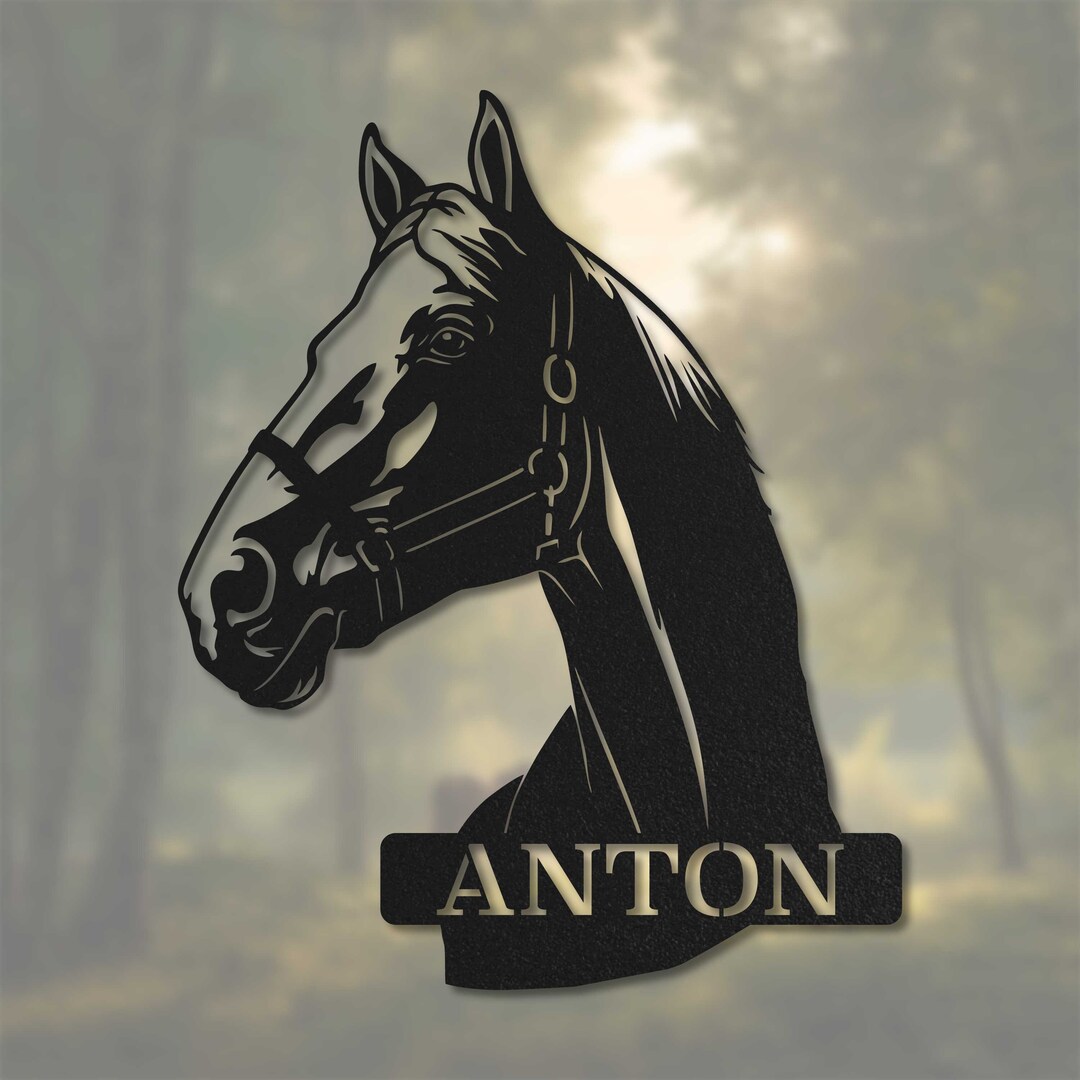 Personalized Horse Steel Monogram | Custom Metal Artwork for Riding ...