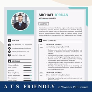 ATS Friendly Resume Template for Word and Pages Resume, ATS Compatible ...