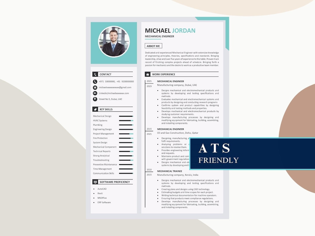 Modèle de CV convivial ATS pour CV Word et Pages modèle de CV - Etsy France