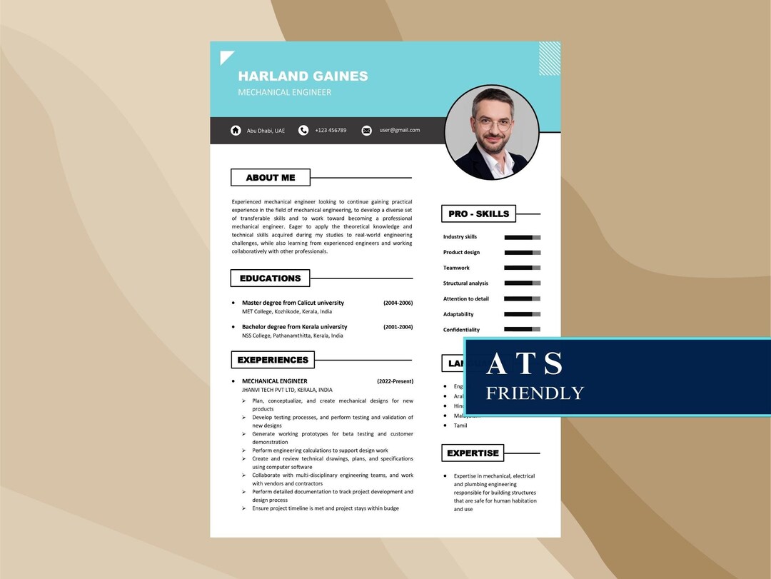 Modèle de CV convivial ATS pour CV Word et Pages modèle de CV - Etsy France