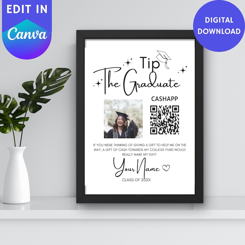 Graduation Invitations With Cash App Qr Code - Etsy