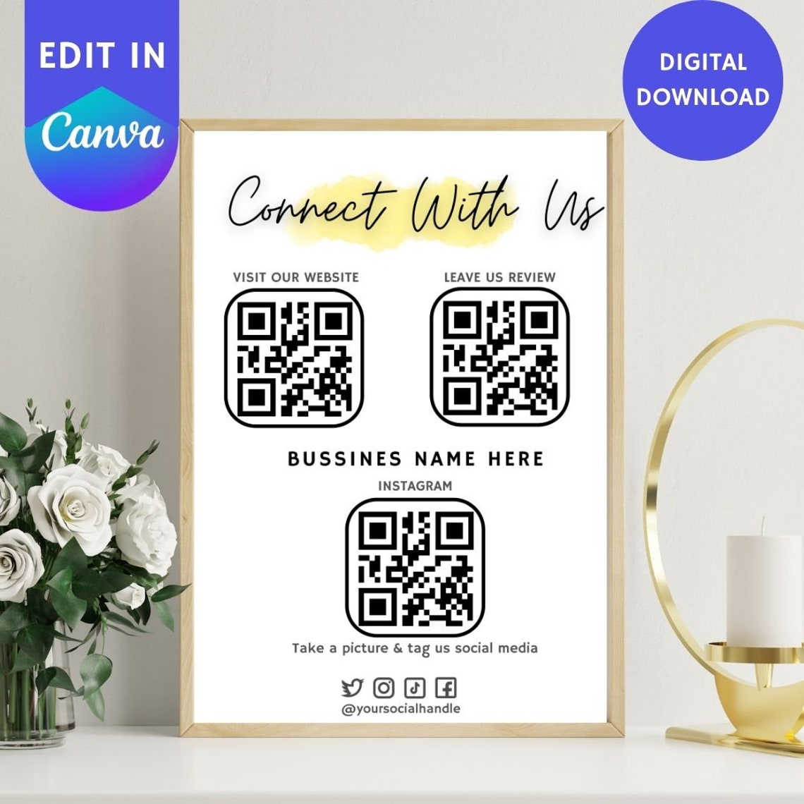 Editable Payment Sign Template Bundle, Printable Scan to Pay, Qr Code ...