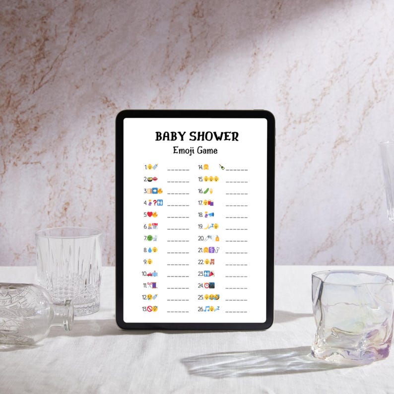 Juego de Pictionary con emojis para baby shower, juego de adivinar la ...