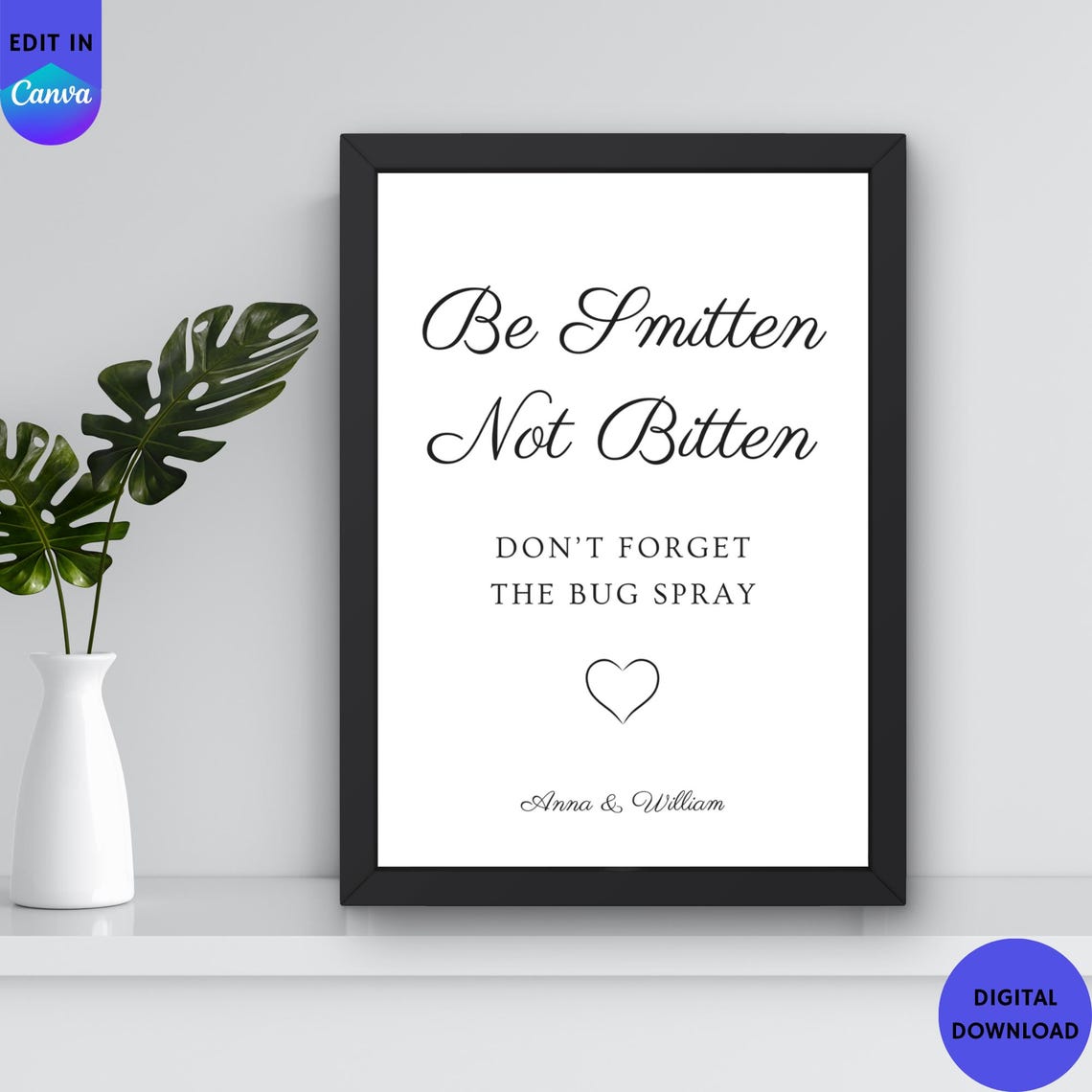 Bug Spray Available, Bug Spray Sign, Minimalist Outdoor Wedding ...