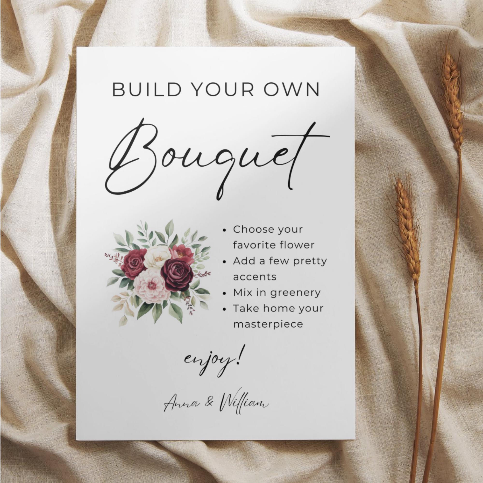 Flower Bar Sign Printable – Build Your Own Bouquet Wedding Sign ...
