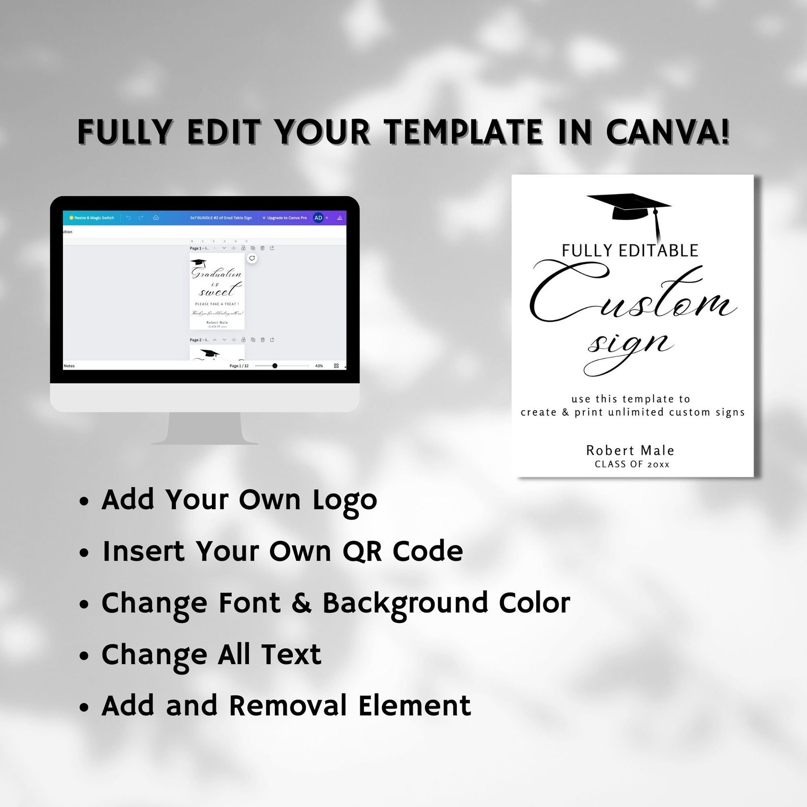 Graduation Party Sign Bundle,graduation Party Signs Template Bundle ...