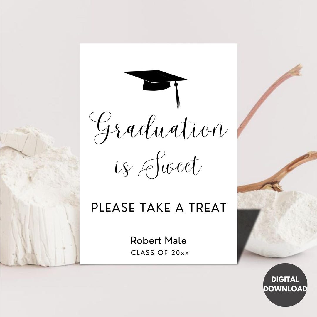 Editable Graduation Dessert Table Sign, Candy Bar Decor (digital ...