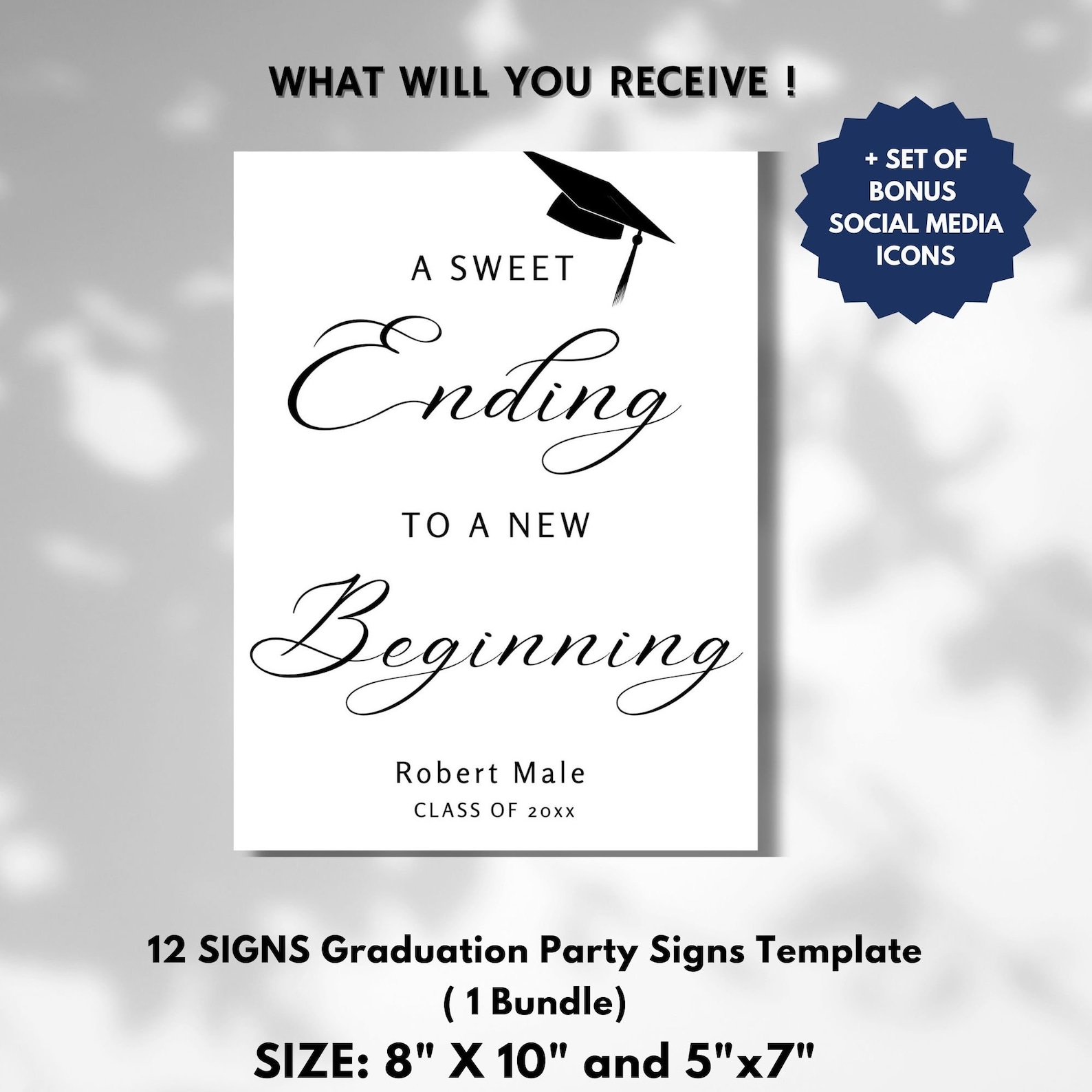 Graduation Party Sign Bundle,graduation Party Signs Template Bundle ...