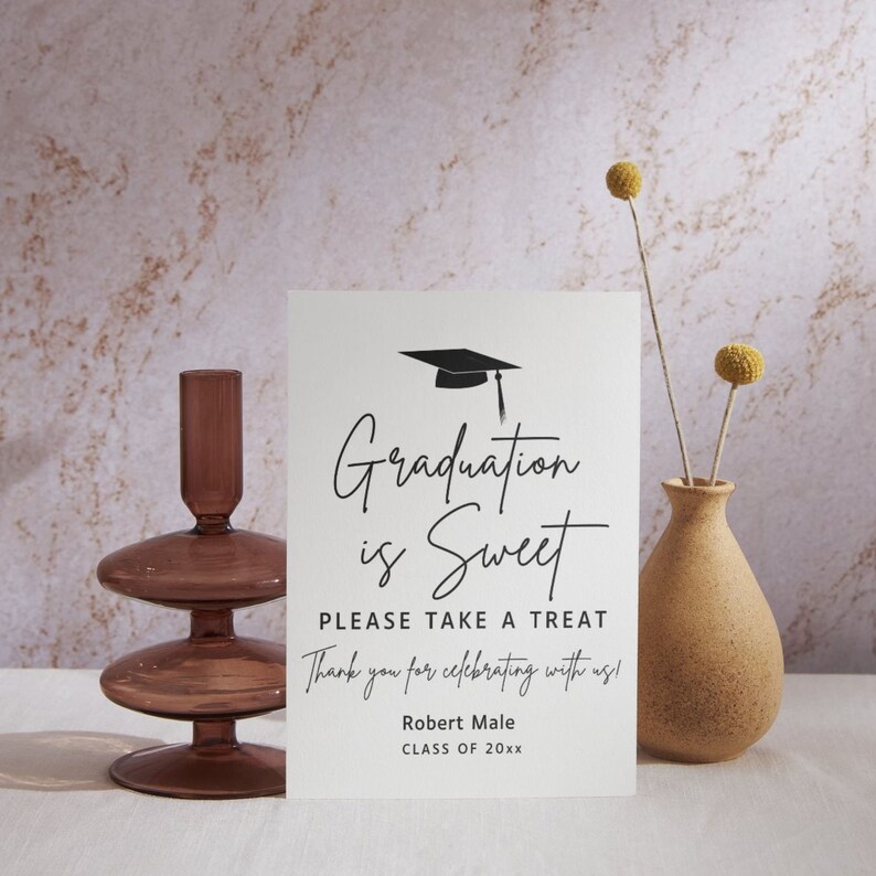 Graduation Dessert Table Sign, Printable Graduation Treat Table Sign ...